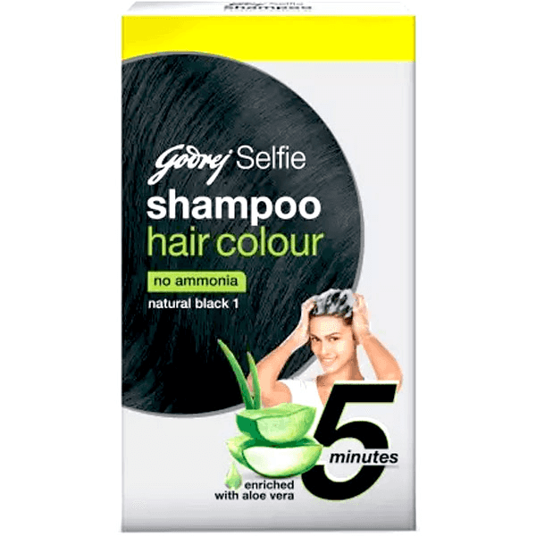 Godrej Selfie Shampoo-Based Hair Colour No.1 Natural Black