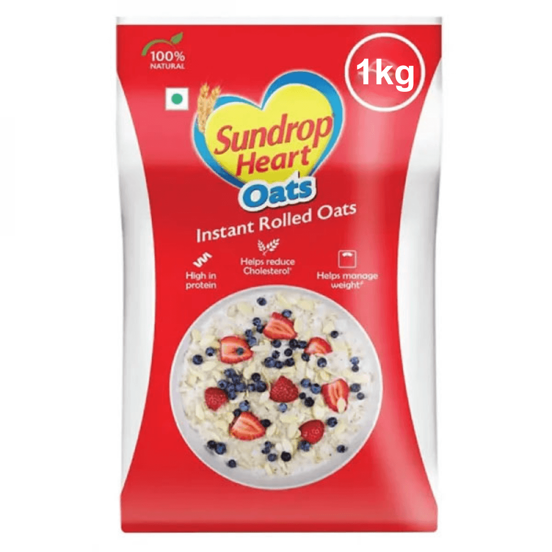 Sundrop Heart Instant Rolled Oats 1 Kg - Healthy Breakfast Option