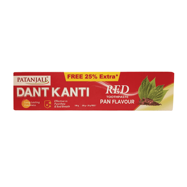 Patanjali Dant Kanti Red Pan Flavour Toothpaste 100 Gm | Fresh Breath