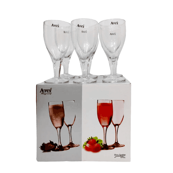 Apex Glass Tumbler/Wine Glass 6 Pcs
