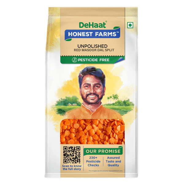 Dehaat Honest Farms Unpolished Red Masoor Dal Split 1 Kg