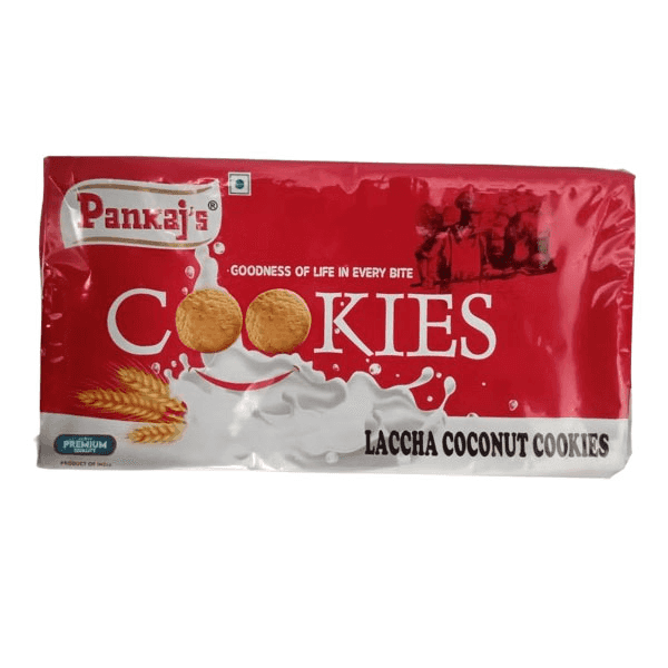 Pankaj'S Laccha Coconut Cookies 300 Gm | Buy 1 Get 1 Free