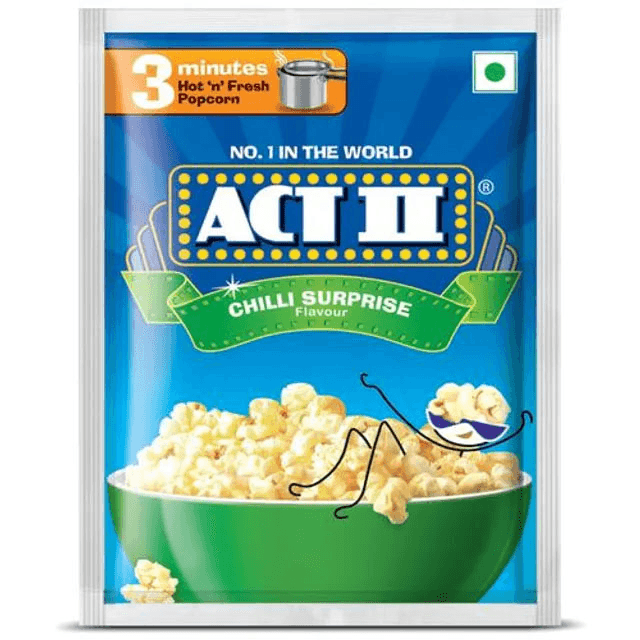 Act 2 Chilli Surprise Popcorn 35 Gm –Zesty, Spicy, And Crispy