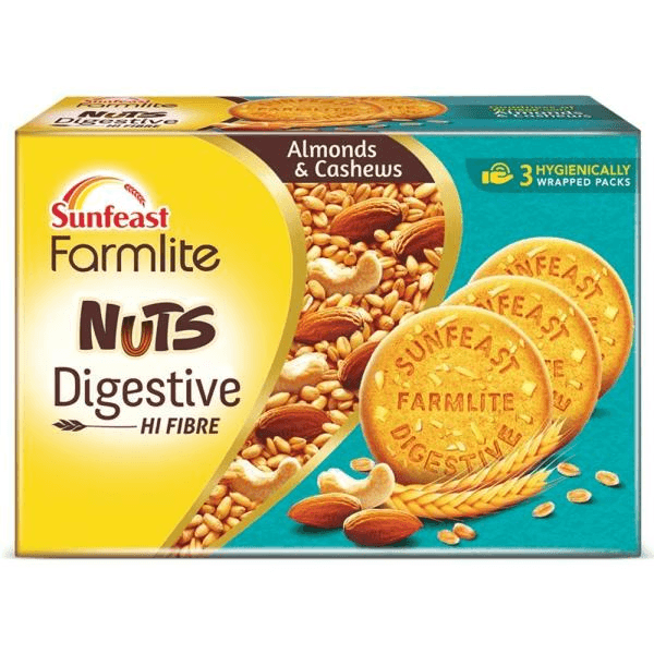Sunfeast Farmlite Nuts Digestive Hi Fibre Biscuits 250 Gm | Aap Ka Bazar