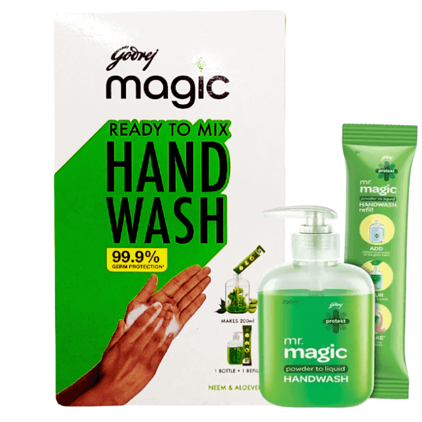 Godrej Magic Ready To Mix Handwash (Bottle + Refill 9g)–Fresh
