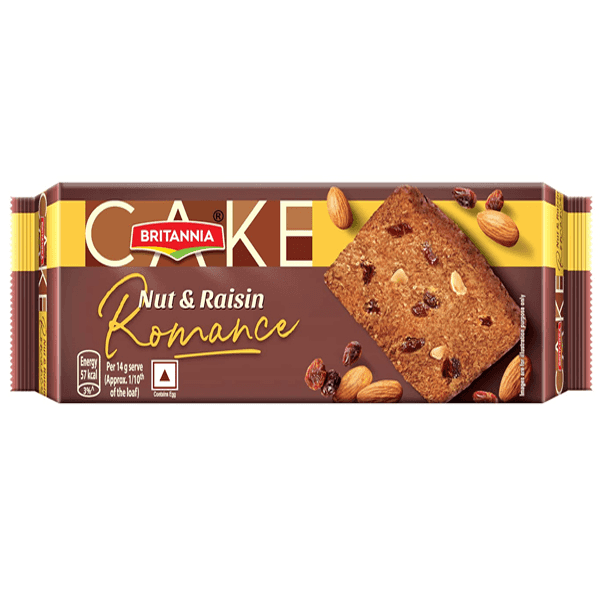 Britannia Nut & Raisin Romance Cake 140 Gm | Delicious Treat