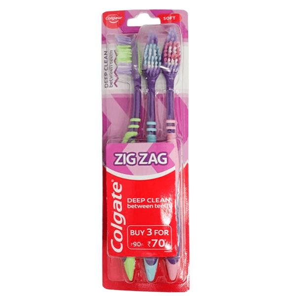 Colgate Zig Zag Deep Clean Toothbrush (Soft) 3 Pcs | Ultimate Cleaning