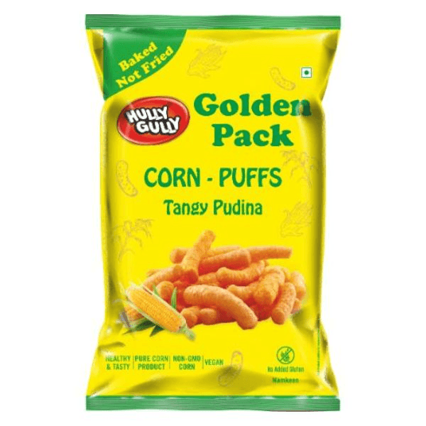 Online Hully Gully Golden Pack 120g Tangy Pudina Corn Puffs