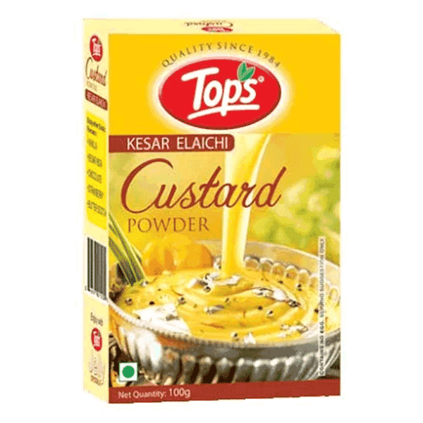 Tops Custard Powder Kesar Elaichi - Rich Flavor | 130 Gm