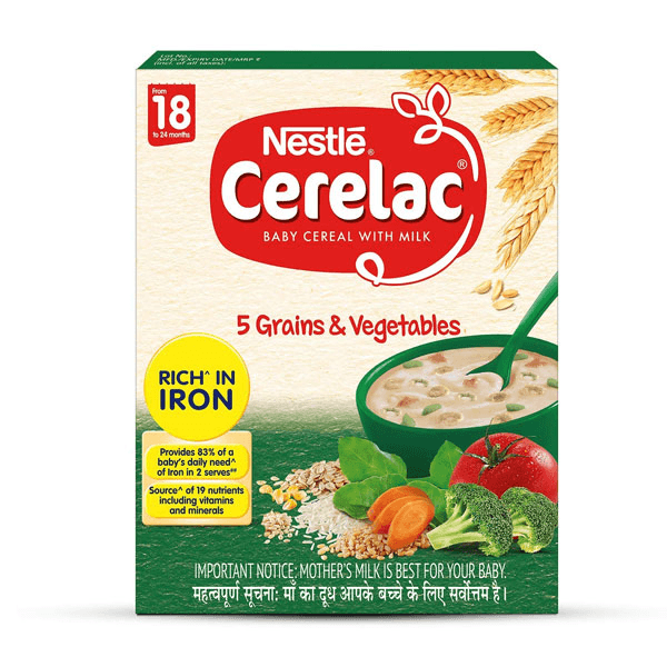 Nestle Cerelac 5 Grains & Vegetables 300 Gm (18 To 24 Months)