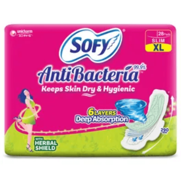 Sofy Anti Bacteria Sanitary Pads XL - 28 Pads | Ultimate Protection