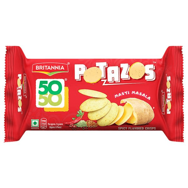 Britannia 50-50 Potazos Masti Masala Biscuits | Spicy Snack