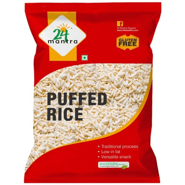 24 Mantra Organic Puffed Rice 200 Gm - Healthy Snack