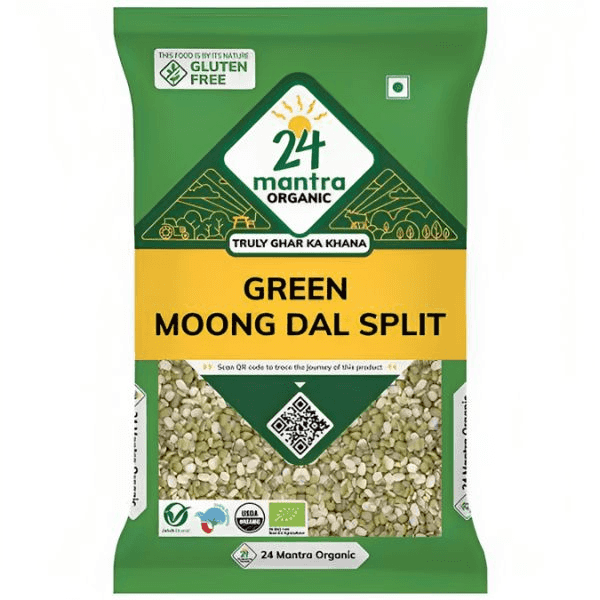 24 Mantra Organic Green Moong Split 500 Gm