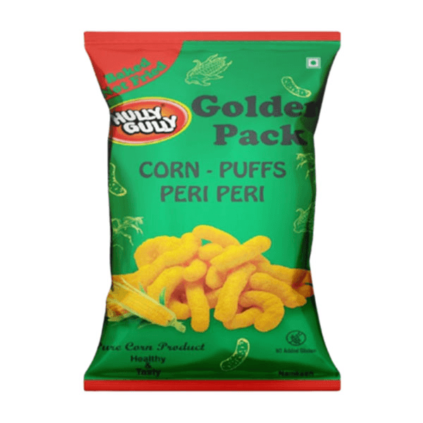 Hully Gully Golden Pack 120g Peri Peri Corn Puffs –Zesty Snack