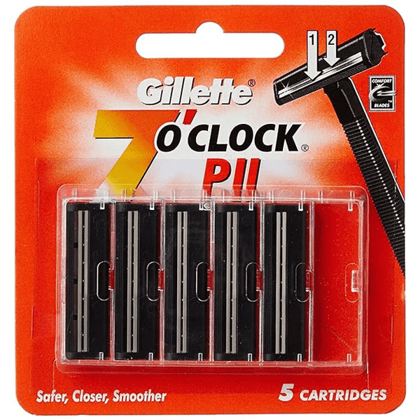 Gillette 7 O'Clock PLL 5 Cartridges–Smooth & Comfortable Shave