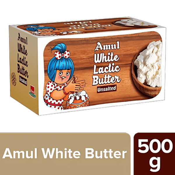 Amul White Lactic Butter (Unsalted) 500 Gm