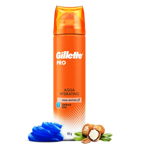Buy Gillette Pro Aqua Shave Gel 195g – Hydrating Shea Butter