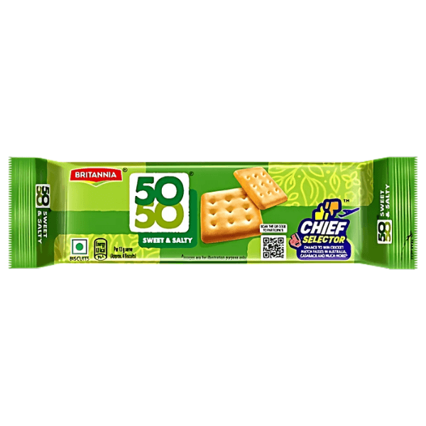 Britannia 50-50 Biscuits - Sweet & Salty Delight
