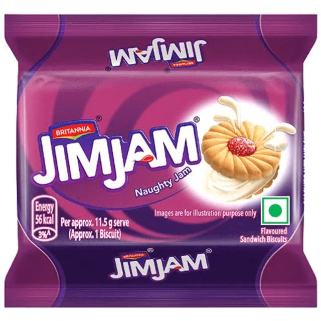 Britannia Jim Jam Cream Biscuits 138 Gm | Delightful Treats
