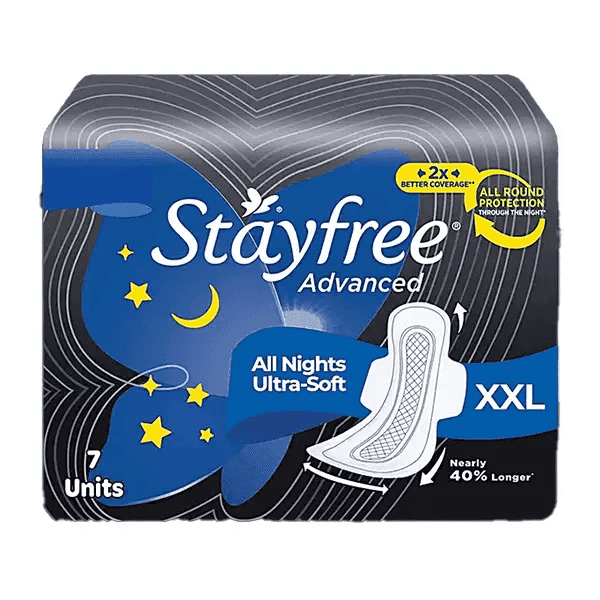 Stayfree Advanced All Nights Ultra-Soft Sanitary Pads (Xxl) 7 Pads
