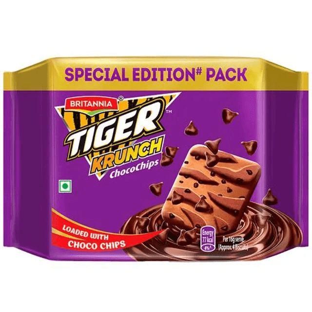 Britannia Tiger Krunch Cookies 400g–Delicious Choco Chips Treat