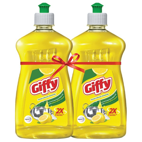 Wipro Giffy Lemon Tough Grease Removal Dishwash Gel 475 Ml (Buy 1 Get 1 ...