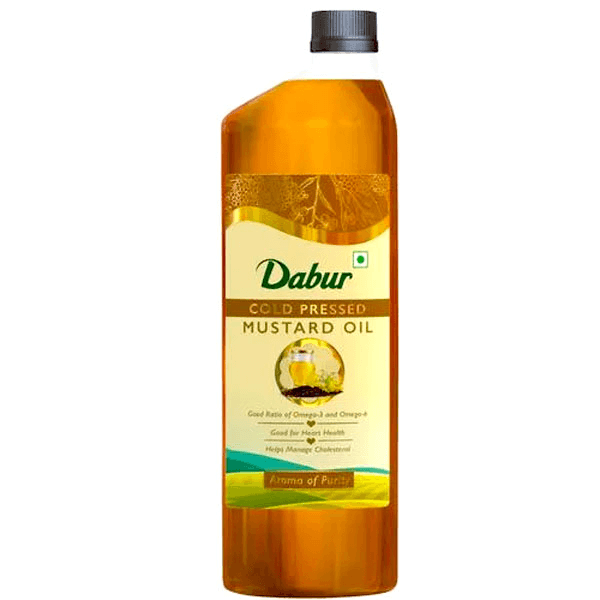 Dabur Cold Pressed Mustard Oil 1L – Pure & Natural Cooking Oil