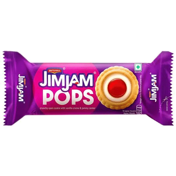 Britannia Jim Jam Pops Biscuit-70gm Delicious Jam-Filled Treats