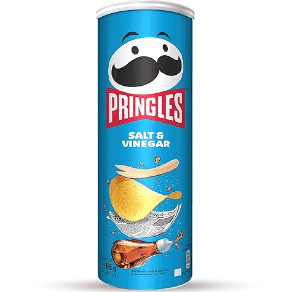 Pringles Salt & Vinegar Chips 165 Gm - Crispy & Tangy Snack