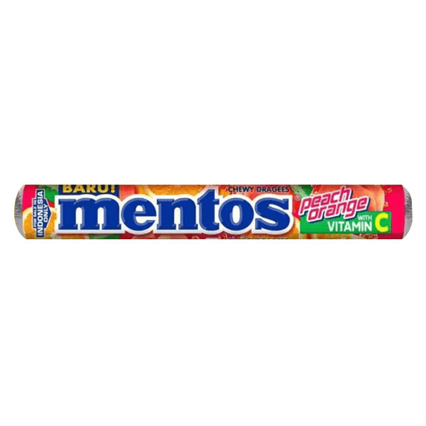 Mentos Peach Orange Chewy Dragees - Delicious Fruity Treat